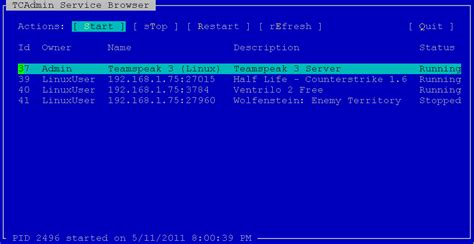 Service Browser Tcadmin Documentation