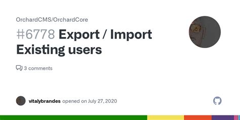 export import existing users · issue 6778 · orchardcms orchardcore