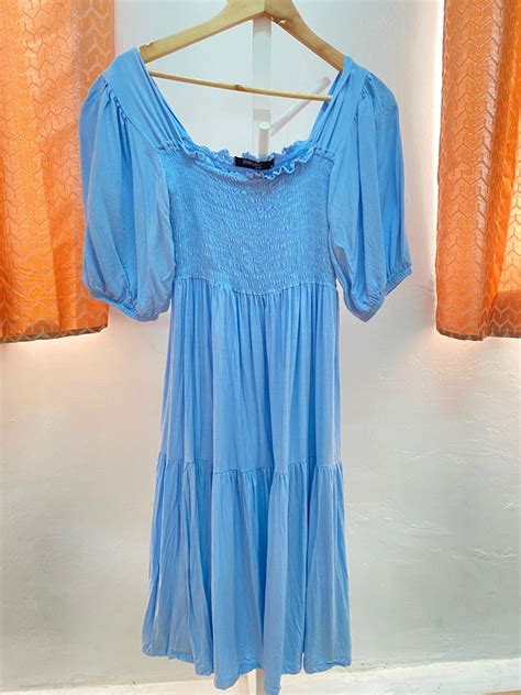 Sm Woman Plus Size Blue Dress Off Shouldernormal Womens Fashion