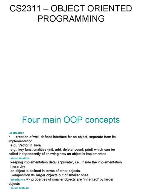 Cs2311 Oops Eee Pdf Inheritance Object Oriented Programming