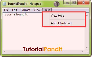 Notepad Help Menu Notepad View Menu In Hindi Help