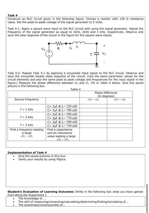 solved task 4 construct an rlc circuit given in the