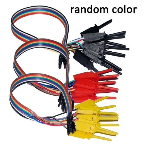 10pcs High Efficiency Test Hook Clip Logic Analyzer Cable Gripper Probe