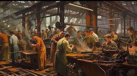 Premium Photo Worker In Factory Generative Ai