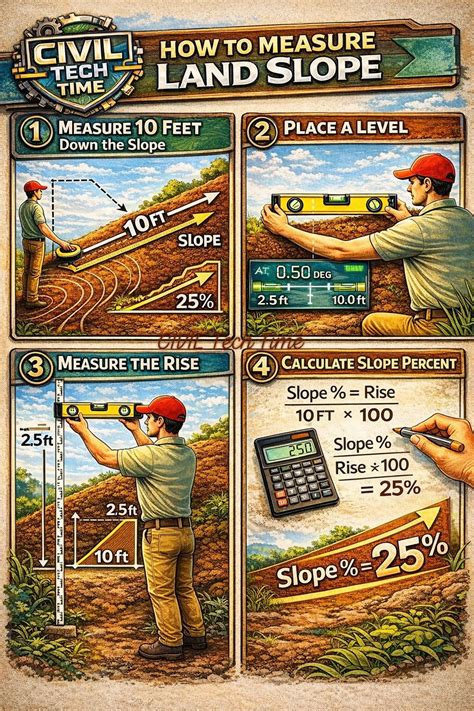 Civil 🌄 Land Slope Measurement Step By Step Points 1 Measure 10