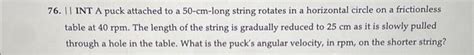 Solved 76 Ii Int A Puck Attached To A 50−cm Long String