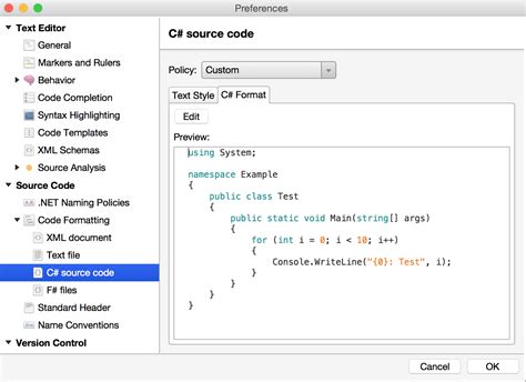 How To Change The Way Xamarin Studio Formats Code Stack Overflow