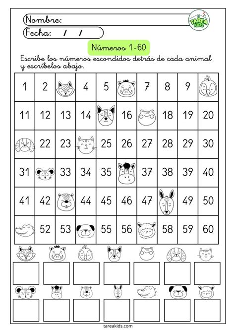 Actividad Divertida Para Aprender Los Números Del 1 Al 60 Descarga