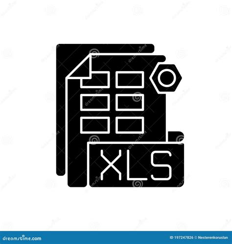 XLS File Black Glyph Icon Stock Vector Illustration Of Document 197247826