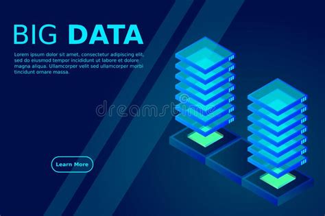 Server Room Isometric Vector Futuristic Technology Of Data Protection And Processing