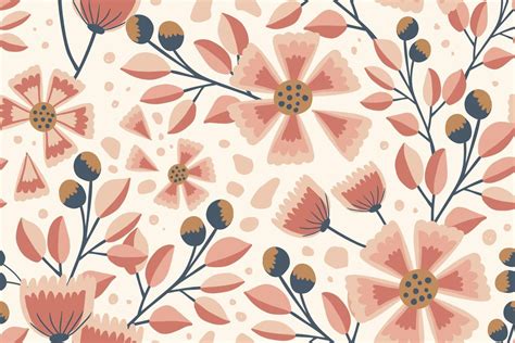 Pastel Floral Seamless Pattern In Boho Style Vector Art At Vecteezy