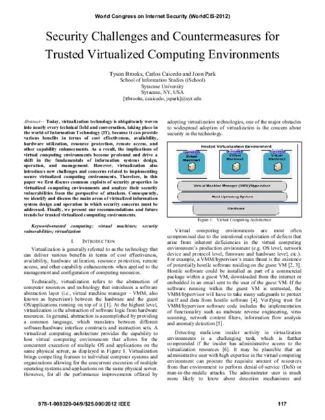 Pdf Security Challenges And Countermeasures For Trusted Virtualized