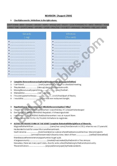 Verb Pattern Active Passive Esl Worksheet By Nancyeva