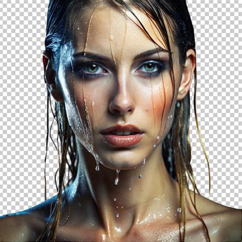 Water Dripping From Woman Face Premium Ai Generated Psd