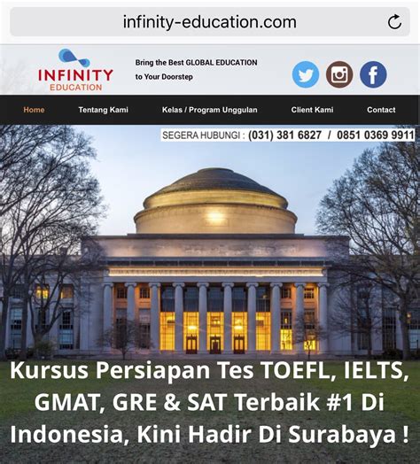 Kursus Toefl Ielts Gmat Gre Sat Toeic Terbaik 1 Di Surabaya Infinity