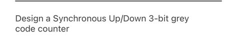 Solved Design A Synchronous Up Down Bit Grey Code Counter Chegg