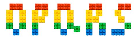 흰색에 다채로운 플라스틱 벽돌 블록 생성자에서 알파벳 라틴어 문자입니다 현대적인 텍스트 디자인 설정 포스터 배너 로고 직물에