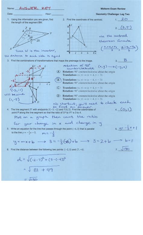 Midterm Review Mr Hs Honors Geometry