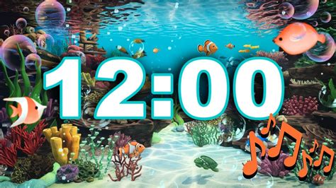 12 Minute Timer With Music For Classroom 🐠 Relaxing Aquarium Theme With Sea Sounds 🌊 Youtube Music