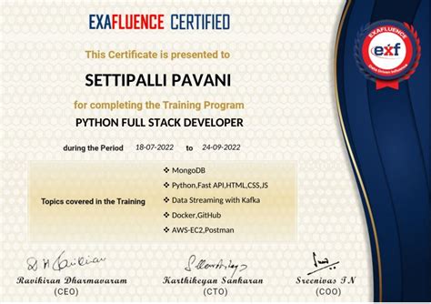 Pavani Settipalli On Linkedin Pythonfullstackdeveloper Certified