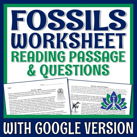 fossils reading comprehension worksheet flying colors science