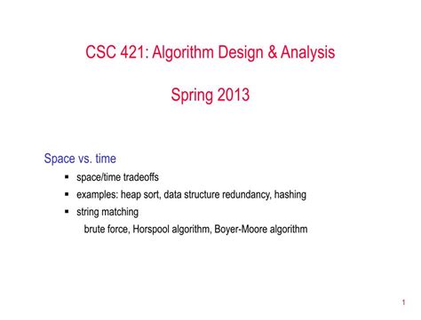 Ppt Csc 421 Algorithm Design And Analysis Spring 2013 Powerpoint Presentation Id3319576