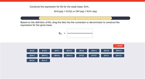 [solved] construct the expression for kb for the weak base