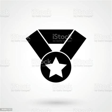 회색 배경에 고립 된 유행 플랫 스타일에 메달 아이콘 귀하의 웹 사이트에 대 한 메달 기호 애플 리 케이 션 Ui 디자인 벡터 일러스트 레이 션 Championship에