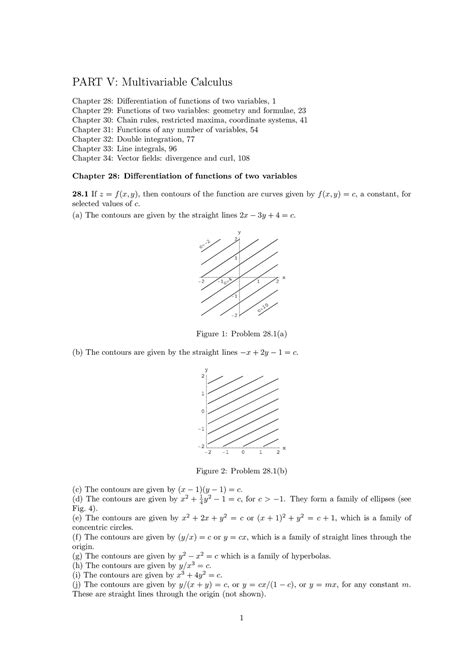 7 Multivariable Calculus Part V Multivariable Calculus Chapter 28