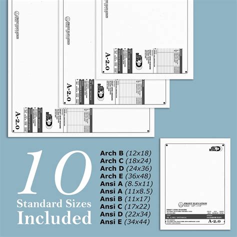Architecture CAD Title Block Templates Ansi And Arch Sizes For
