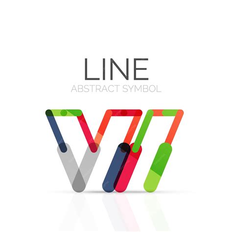 Premium Vector Linear Abstract Logo Connected Multicolored Segments
