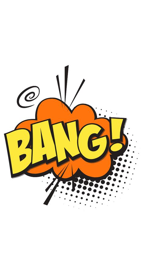 Sticker With The Loud And Sudden Sound Of A Bang Shot In Retro Comics Style Popart Bang