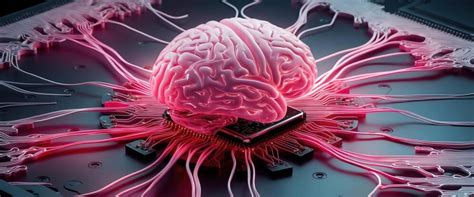 A Neural Interface Chip Illustrating Brain Computer Interaction Concept