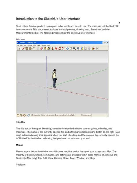 Part 01introduction To The Sketchup User Interface Pdf Window