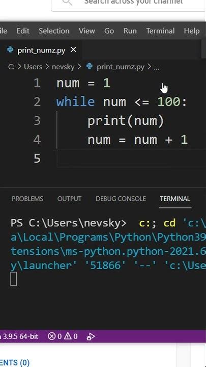 python print numbers from 1 100 using python loop youtube