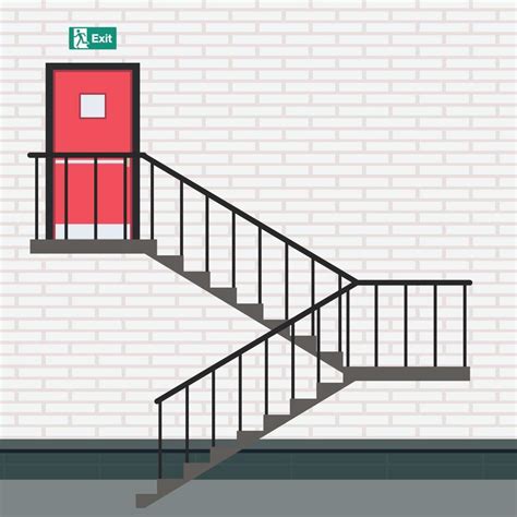 Exit Door Vector Free Space For Text Wallpaper Background Fire Door Stair 17427763 Vector