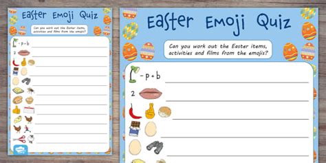😊 Easter Emoji Quiz Twinkl Party Easter Party Fun