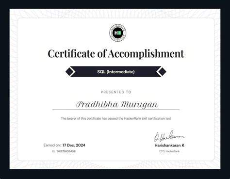 Pradhibha Murugan On Linkedin Sql Database Certification