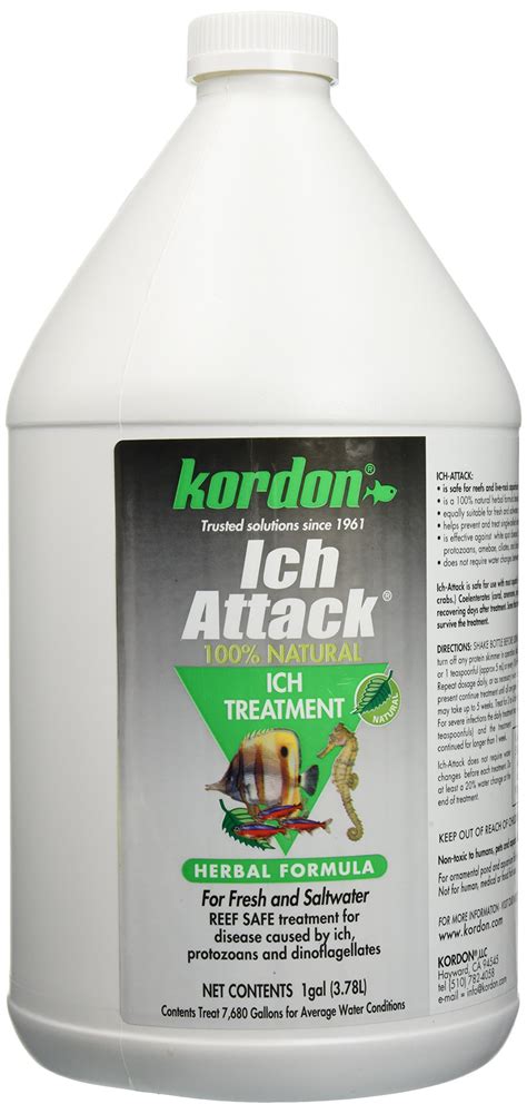 Kordon 39462 Ich Attack For Aquarium 1 Gallon Effective Ich Treatment Buy Now With