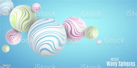 표지 또는 브로셔 디자인을 위한 다채로운 물결 모양의 줄무늬 패턴이 있는 스타일리시한 동적 3d 거품 연한 파란색 배경에