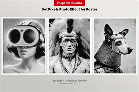 Premium Psd Dot Pixels Photo Effect For Poster