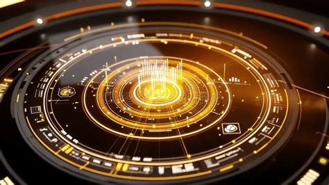 Futuristic Hud Showing Data Analysis With Glowing Orange Lights Stock Footage Video Of Orange