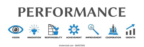 Performance Illustration Banner Icons Keywords Vision Stock