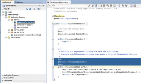 Oracle Jdeveloper 12c 1213 Tutorials Building And Consuming A Database Bound Restful Web