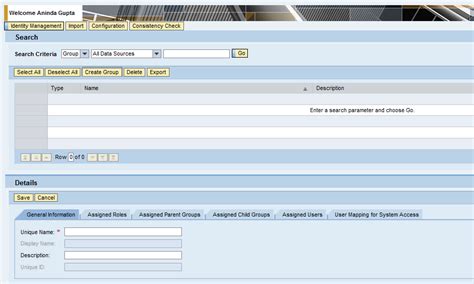 Ume Groups Sap Security Pages