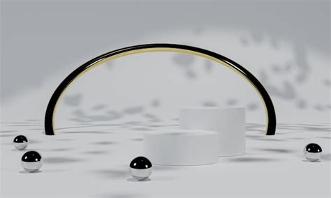 빈 배경 3d 렌더링이 있는 광고 디스플레이의 흰색 연단 및 흰색 배경 스탠드 또는 연단 받침대 프리미엄 사진