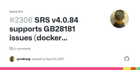 SRS V Supports GB Issues Docker Installation Method Issue Ossrs Srs GitHub