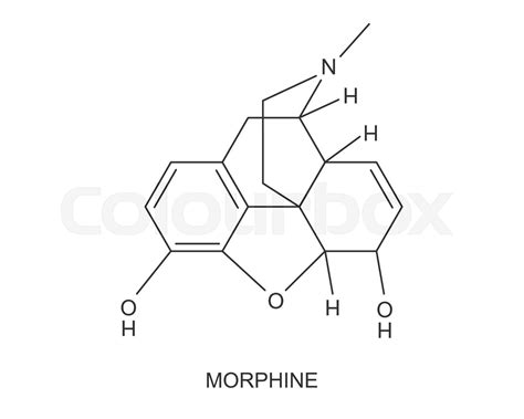 Morphine Chemical Molecular Structure Icon Medical Opioid Drug Formula