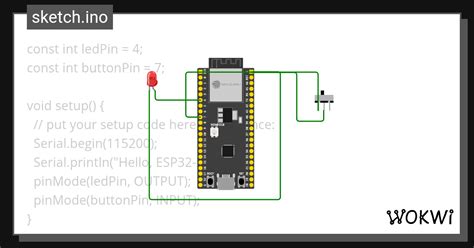 Blinking Led Switch Wokwi Esp32 Stm32 Arduino Simulator