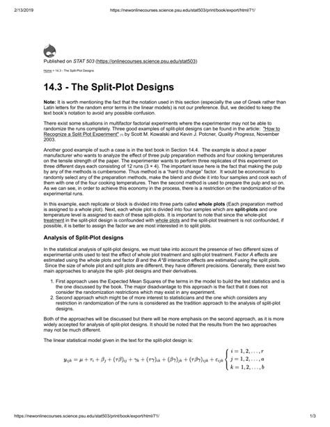 Split Plot Designs Analysis Applications In Statistics